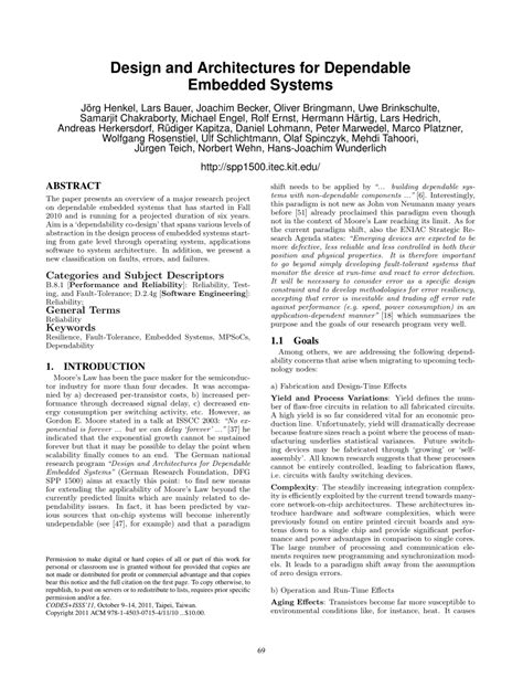 pdf design and architectures for dependable embedded systems