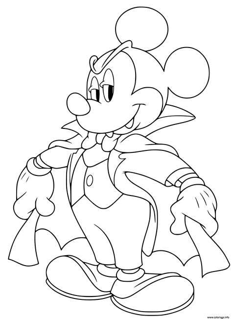 Coloriage Mickey Mouse Vampire Halloween Dessin Halloween Disney à imprimer