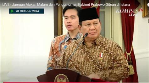 Nama Menteri Dan Kepala Badan Kabinet Merah Putih Prabowo Gibran