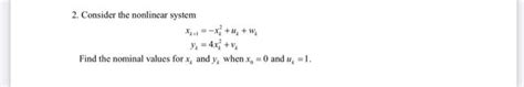 solved 2 consider the nonlinear system