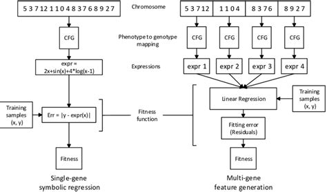 figure a 2 symbolic regression using a single gene vs feature download scientific diagram