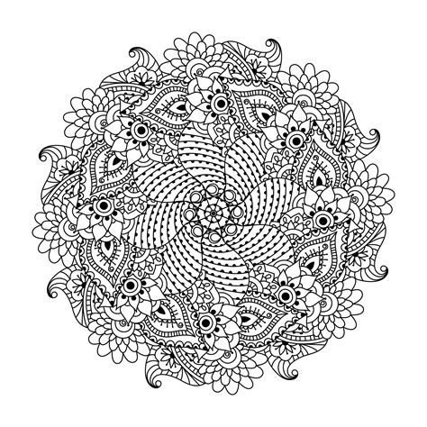 Vegetal Patterns In A Mandala Mandalas With Flowers Vegetation