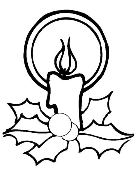 Coloriage Bougie de Noël Imprimable télécharger et imprimer gratuit