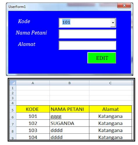 Belajar Vba Excel Form Edit Dgn Combobox