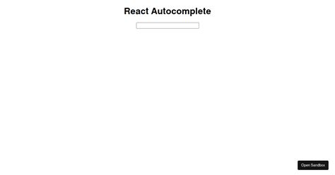 React Autocomplete 2 Examples Codesandbox
