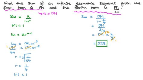 lesson sum of an infinite geometric sequence nagwa