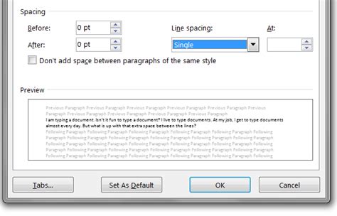 Word Line Spacing NCPL