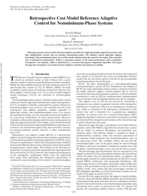 pdf retrospective cost model reference adaptive control for wp