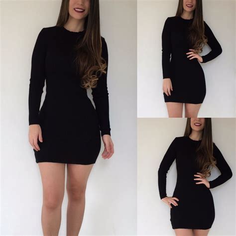 Total Imagen Vestido Negro Manga Larga Outfit Abzlocal Mx