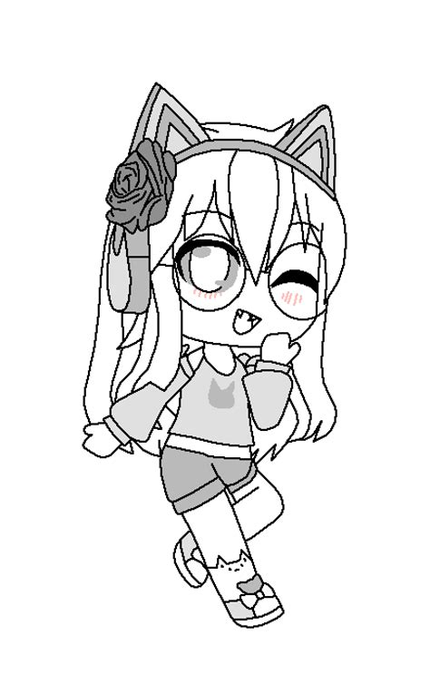 Pixilart Cute Gacha Girl Base By XxRedKarmaxX