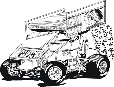 Dirt Sprint Car Coloring Pages