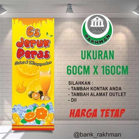 Jual SPANDUK BANNER ES JERUK PERAS UKURAN 60CM X 160CM Shopee Indonesia