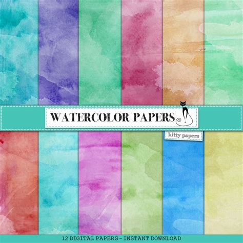 Watercolor Digital Paper Watercolor Papers With Etsy