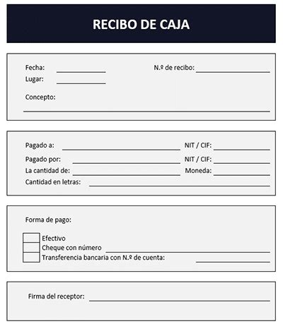 RECIBO DE CAJA Descarga En Word Y PDF GRATIS