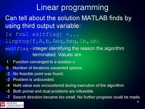 matlab linear programming презентация онлайн
