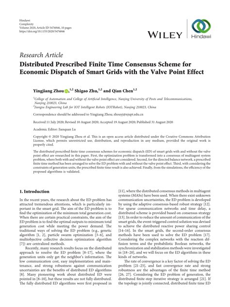 pdf distributed prescribed finite time consensus scheme for economic dispatch of smart grids