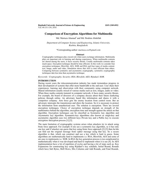 pdf comparison of encryption algorithms for multimedia