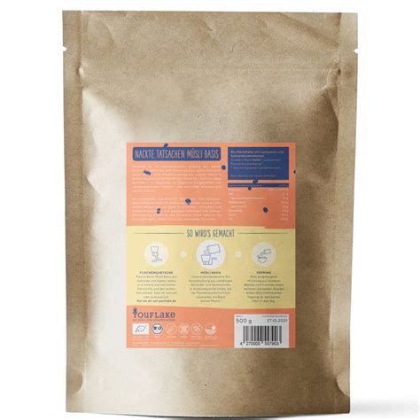 YouFlake Nackte Tatsachen Müsli Basis BIO RAW 5 kg XL Nackthafer
