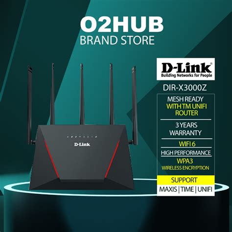 D Link DIR X3000Z AX3000 Mesh Wireless WiFi 6 Gigabit High Power Router