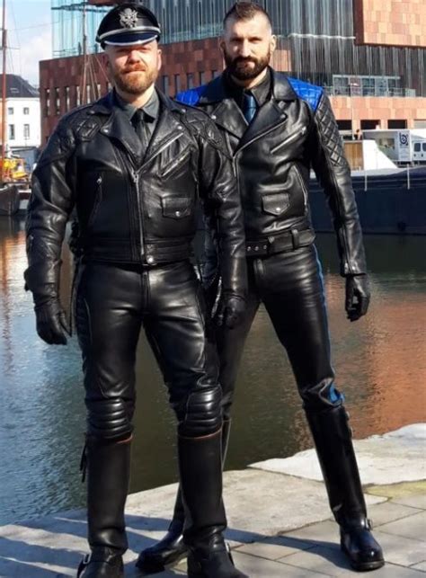 Gay Leather Couple Mannen In Leer Mannen
