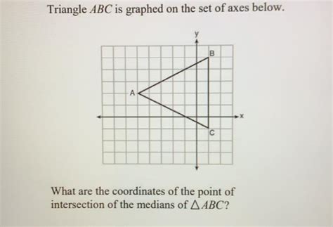 triangle abc is graphed on the set of axes below what are the coordinates of the point of