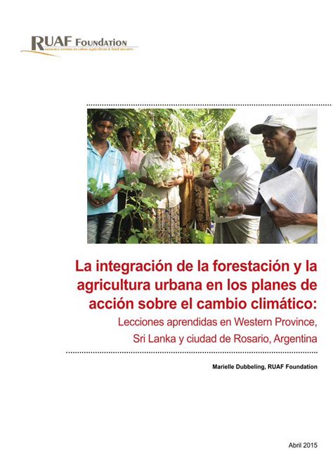 Pdf La Integraci N De La Forestaci N Y La Agricultura Urbana