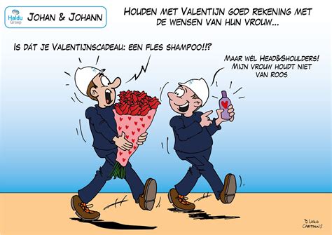 Cartoon Houden Met Valentijn Goed Rekening Met De Wensen Van Hun