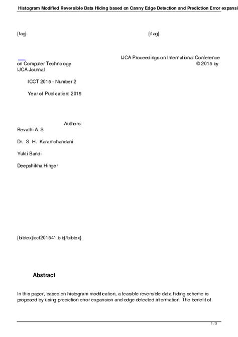pdf histogram modified reversible data hiding based on canny edge detection and prediction