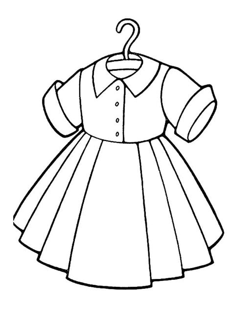 Coloriage Robe Pour Filles télécharger et imprimer gratuit sur