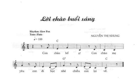 Sheet nhạc bài LỜI CHÀO BUỔI SÁNG Hợp âm Pro