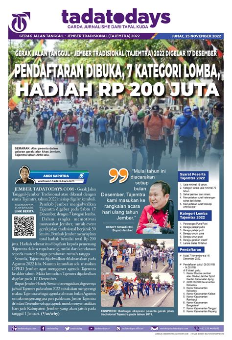 Tadatodays Gerak Jalan Tanggul Jember Tradisional Tajemtra