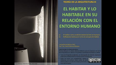 Teoría de la Arquitectura III 8 El habitar como condición existencial