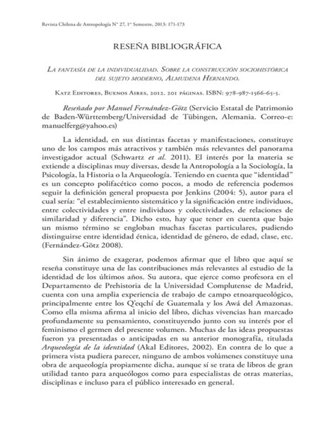 La fantasía de la individualidad Sobre la construcción socio
