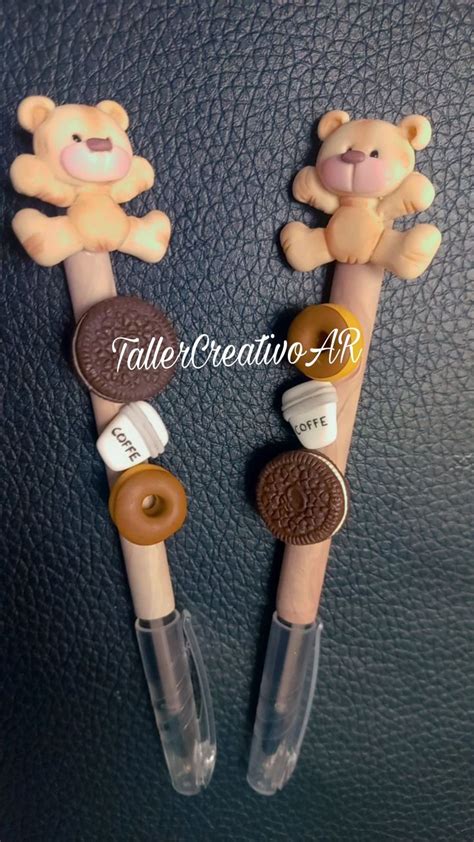 Ositos Pasta Flexible Plumas Decoradas Como Decorar Un Lapiz