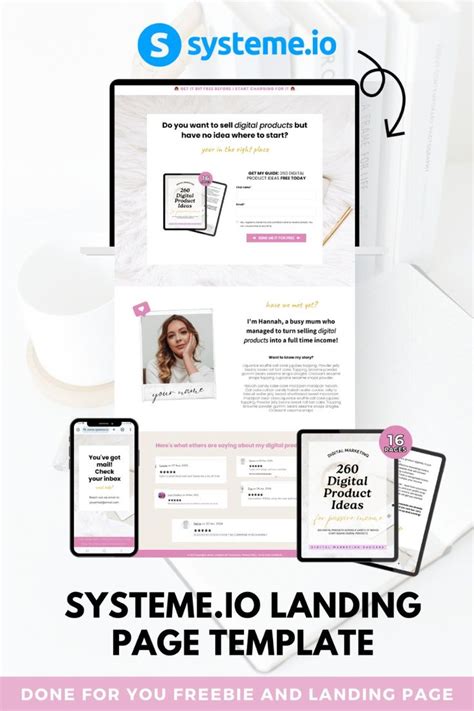 Done For You Ebook Freebie Lead Magnet Landing Page Template Systeme