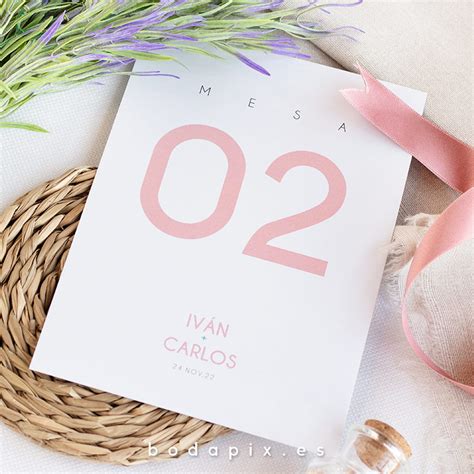 Números o nombres de mesa de boda Soulmate Bodapix
