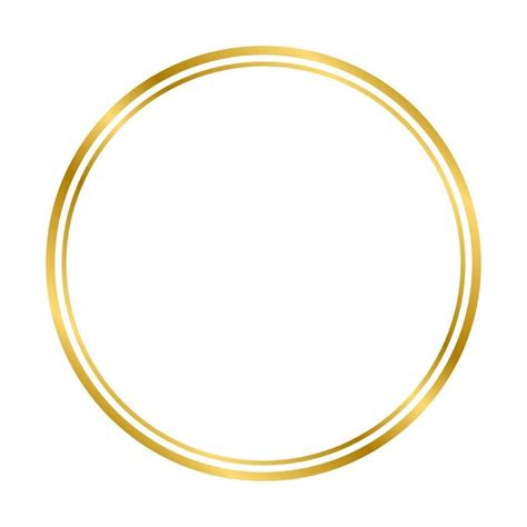 A Gold Circle Frame On A White Background