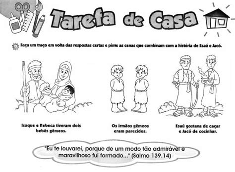 26 Atividades Bíblicas sobre Jacó e Esaú para Colorir e Imprimir