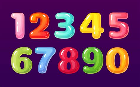 Cartoon Numbers Cute Comic Bubble Alphabet Mathematical Symbols For