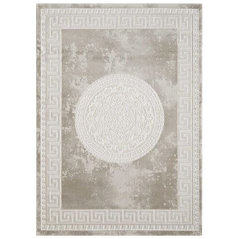Alfombra oriental 80x300 rectángulo marrón y beige tejido patrón