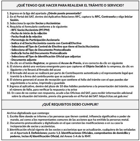 Aviso Actualización Socios Accionistas SAT 2023