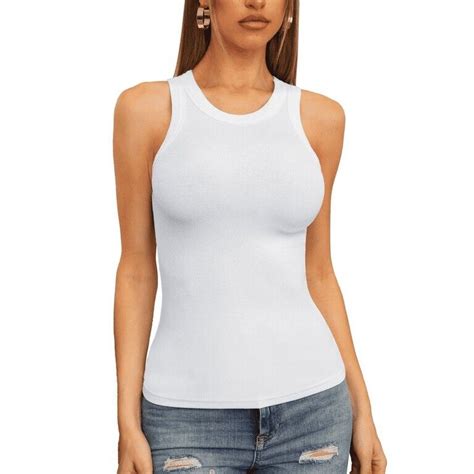 Dilgul Women S Extra Small Sleeveless Tank Top White XS EBay