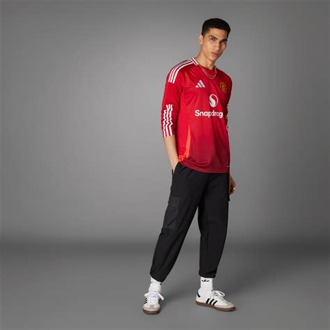 Clothing Manchester United 24 25 Long Sleeve Home Jersey Red