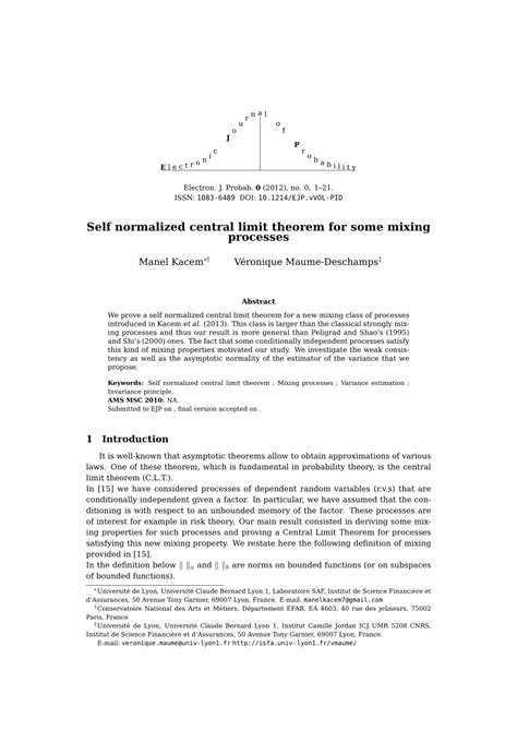 pdf self normalized central limit theorem for some mixing processes