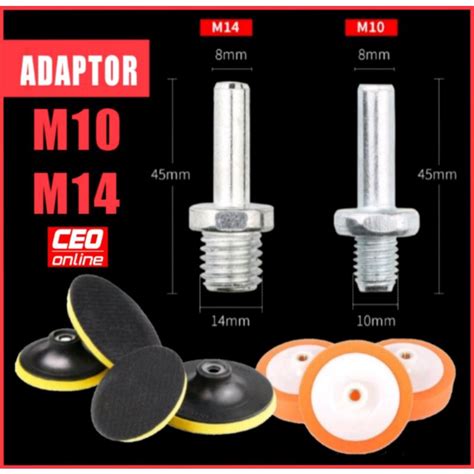 CEO M10 M14 Adaptor Drill For Polishing Pad Hook Loop Backer Plate