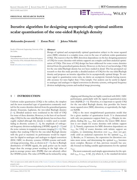 pdf iterative algorithm for designing asymptotically optimal uniform scalar quantisation of