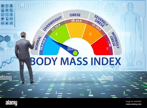 Concept Of BMI Body Mass Index With The Man Stock Photo Alamy