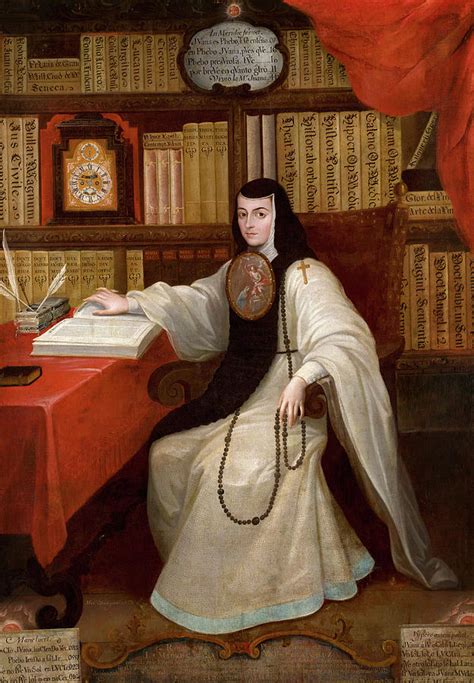 Portrait Of Sor Juana Ines De La Cruz Date 1750 Painting By Miguel