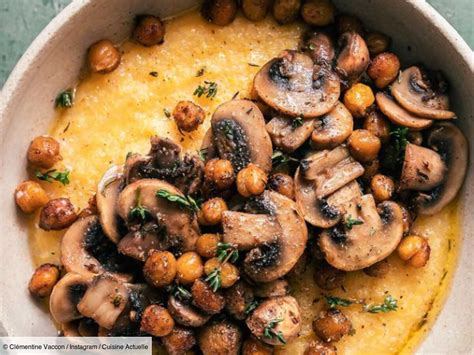Polenta crémeuse au parmesan et pois chiches grillés la recette prête
