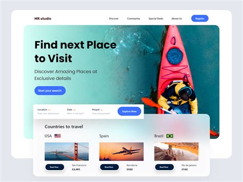 Travel Landing Page By Masud Rana On Dribbble